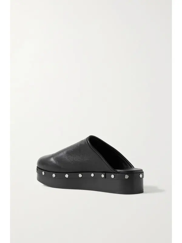 Co Studded Platform Leather Clogs