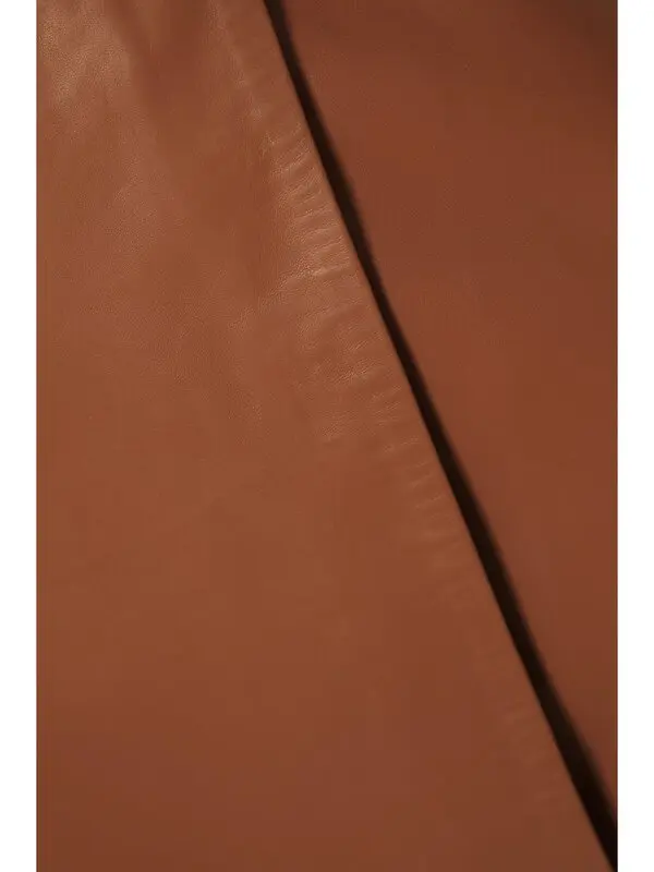 Zeynep Arçay Asymmetrical Leather Wrap Skirt