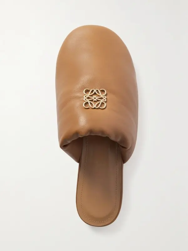 Loewe Anagram Logo-embellished Padded Leather Slippers