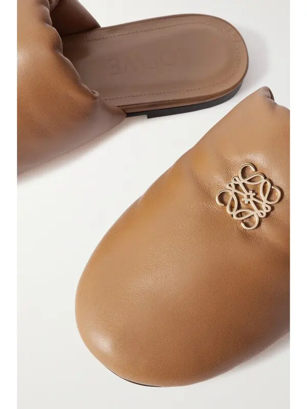 Loewe Anagram Logo-embellished Padded Leather Slippers