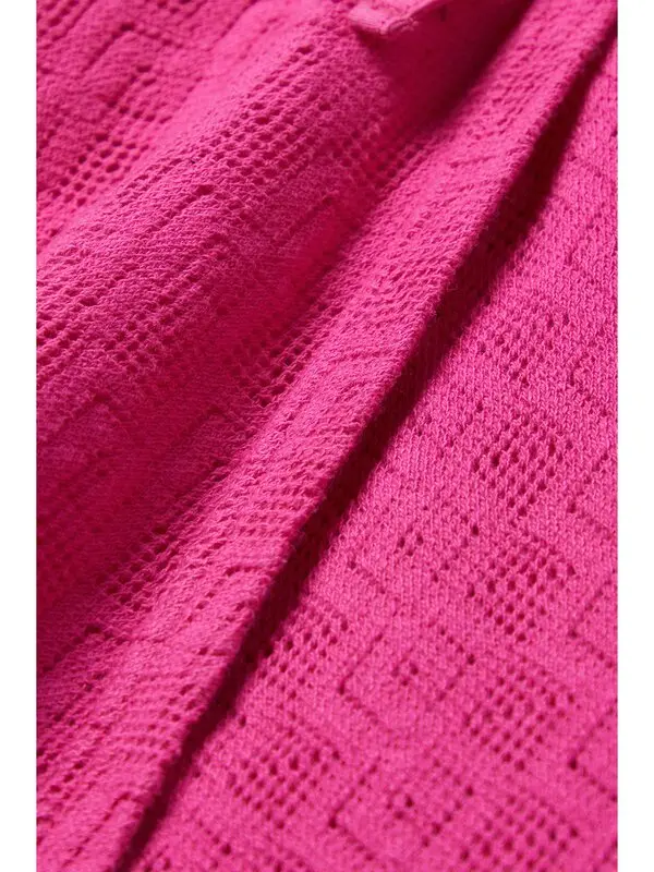 AGR Pointelle-knit Cotton Mini Wrap Skirt