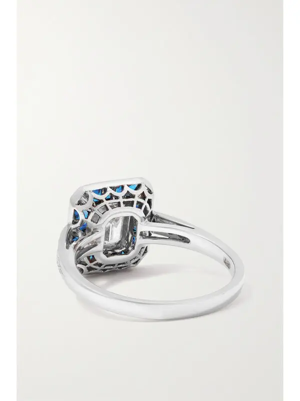 Fred Leighton White Sapphire And Diamond Ring