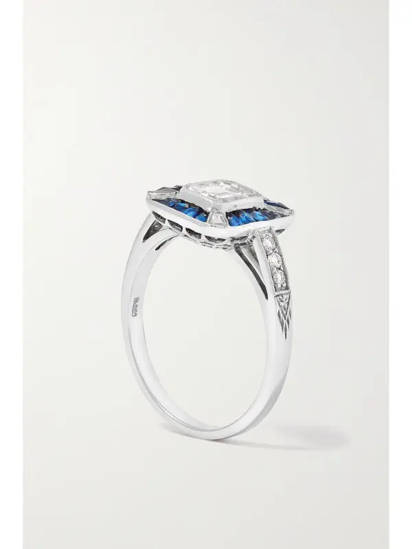 Fred Leighton White Sapphire And Diamond Ring