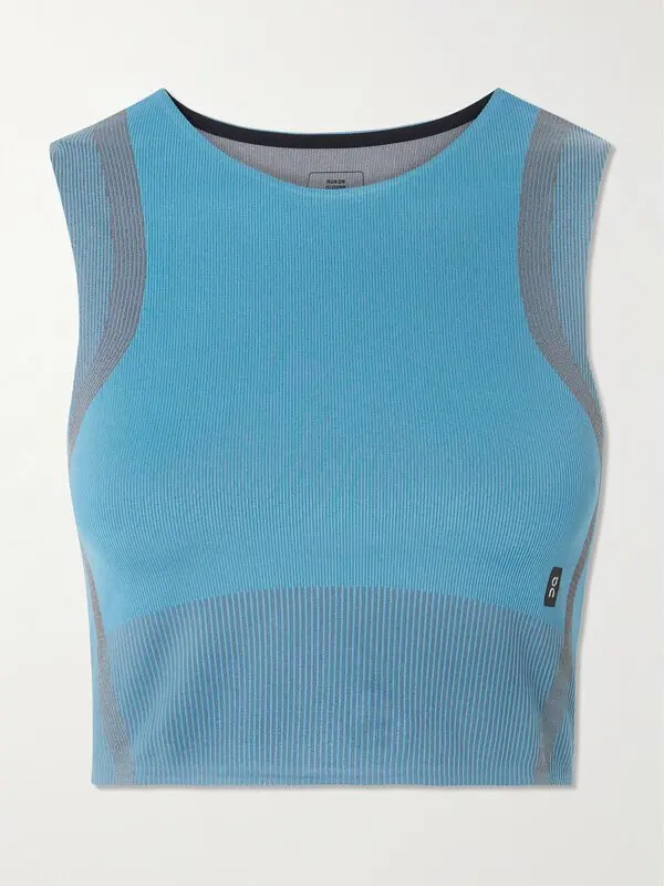 On Studio Cropped Ribbed Stretch Tank Top