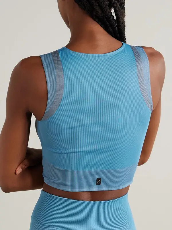 On Studio Cropped Ribbed Stretch Tank Top