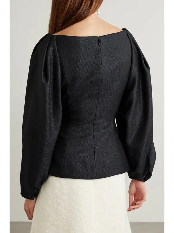 Chloé Off-the-shoulder Silk And Wool-blend Top