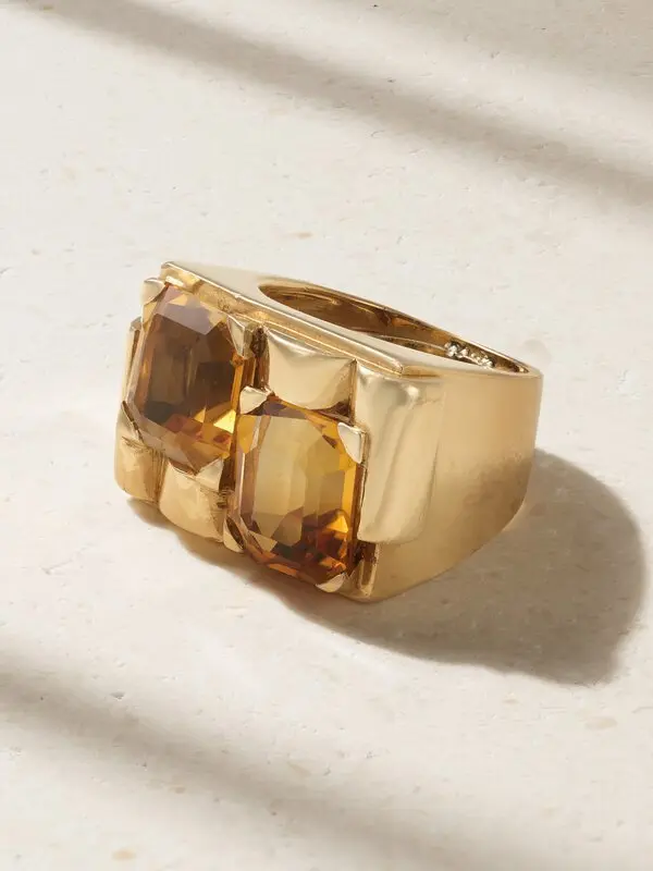 Fred Leighton Retro 18-karat Citrine Ring - Gold