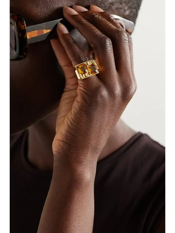 Fred Leighton Retro 18-karat Citrine Ring