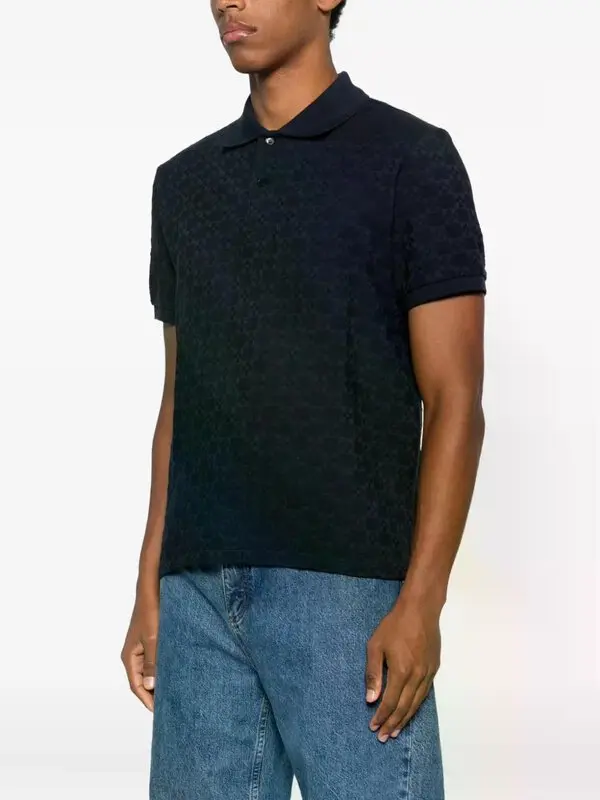 Sandro Square-pattern Polo Shirt - Blue