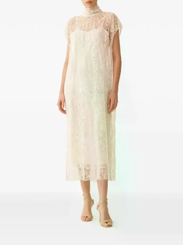 Fabiana Filippi Lace Bow Dress - Neutrals
