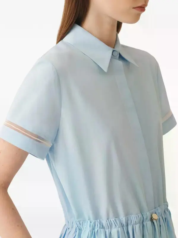 Fabiana Filippi Drawstring Shirt Dress - Blue