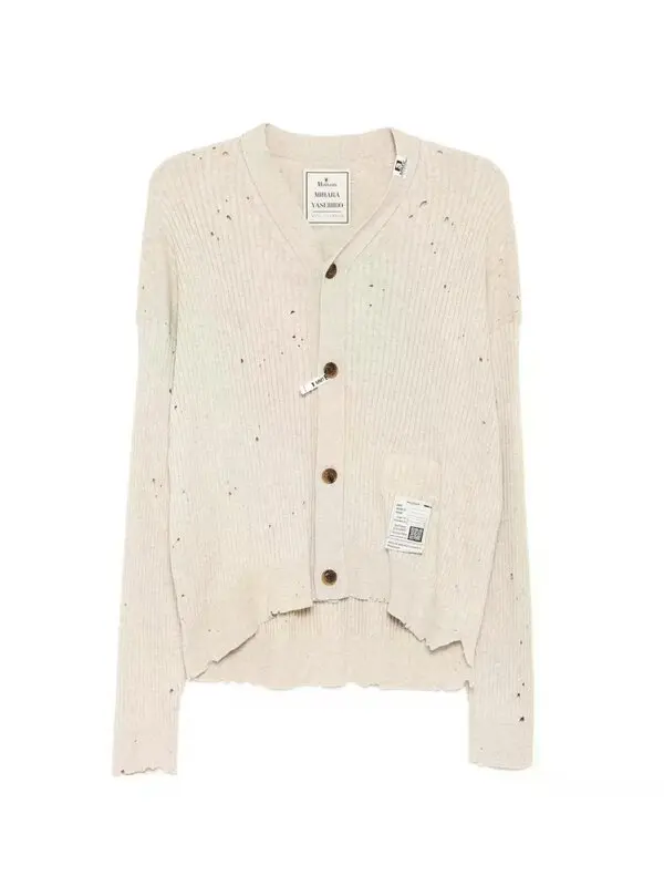Mihara Yasuhiro Asymmetric Distressed Cardigan