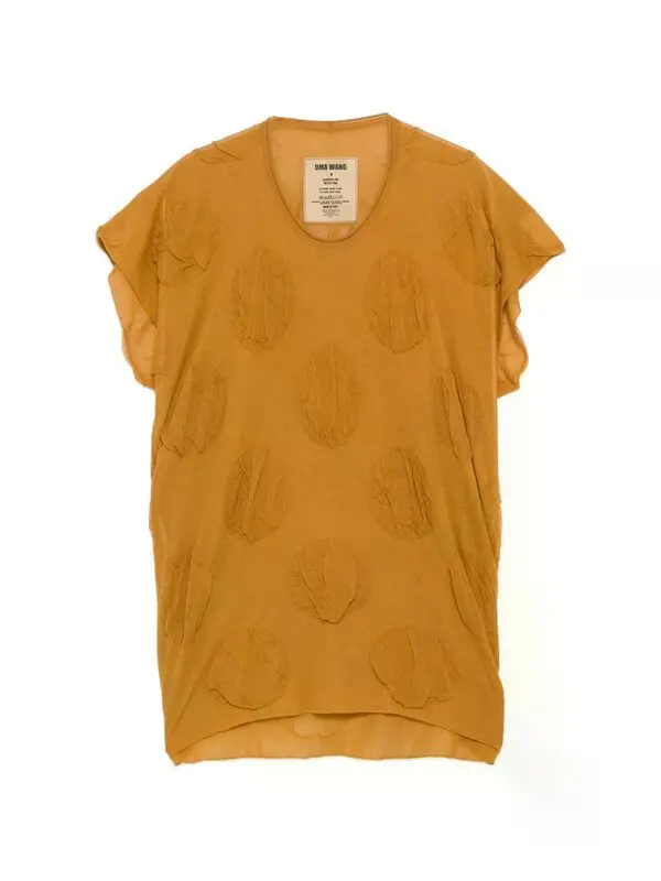 UMA WANG Round Neck Short Sleeve Top - Brown