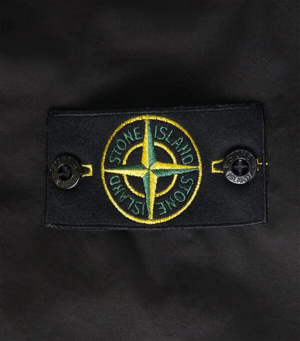 Stone Island Organic Cotton-blend Short-sleeve Shirt - Black