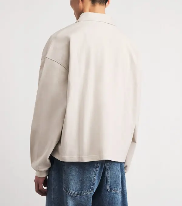 AGOLDE Cotton Darius Half-zip Polo Sweatshirt - Beige