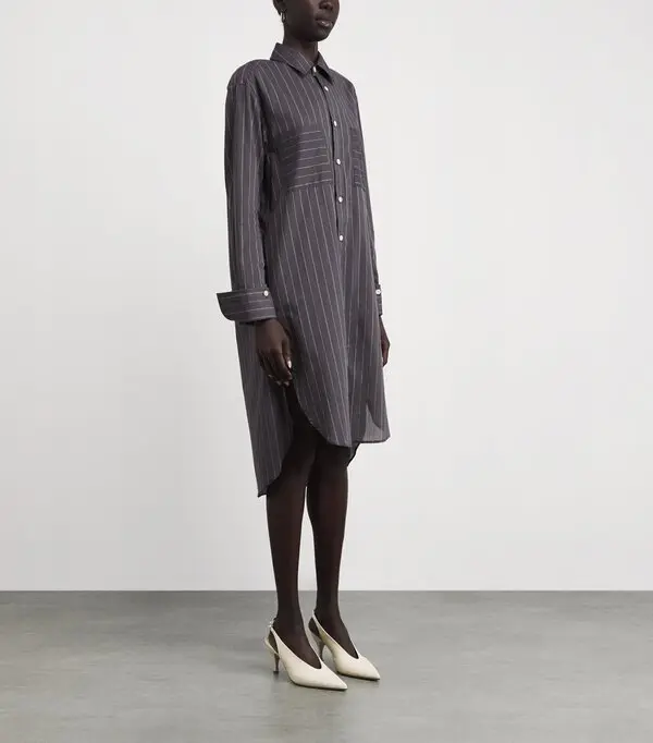 Palmer//harding Cotton Stripe Shirt Dress