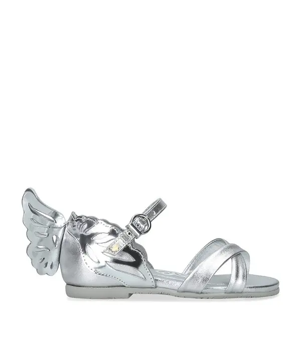 SOPHIA WEBSTER Heavenly Metallic Leather Sandals With Angel Wings