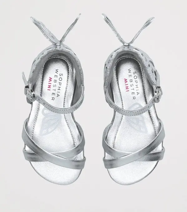 SOPHIA WEBSTER Heavenly Metallic Leather Sandals With Angel Wings