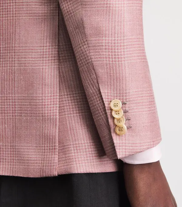 Brioni Wool-silk-linen Check Blazer