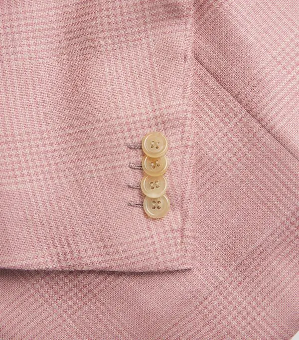 Brioni Wool-silk-linen Check Blazer