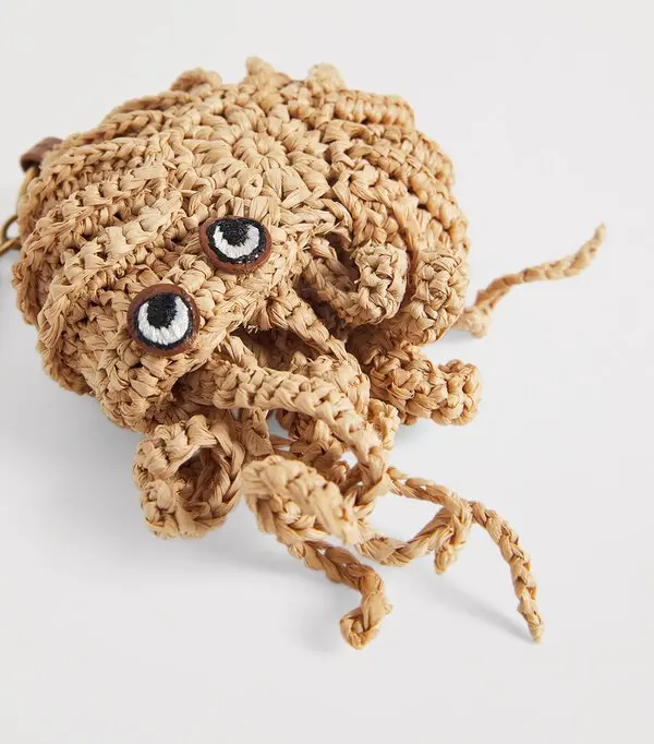 ANYA HINDMARCH Raffia Leather-trim Hermit Crab Keyring