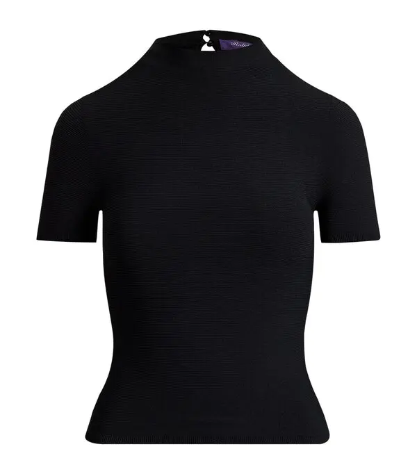 Ralph Lauren Ribbed Mock Neck Top