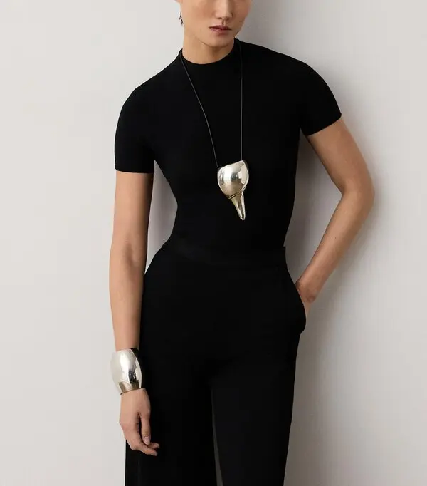 Ralph Lauren Ribbed Mock Neck Top