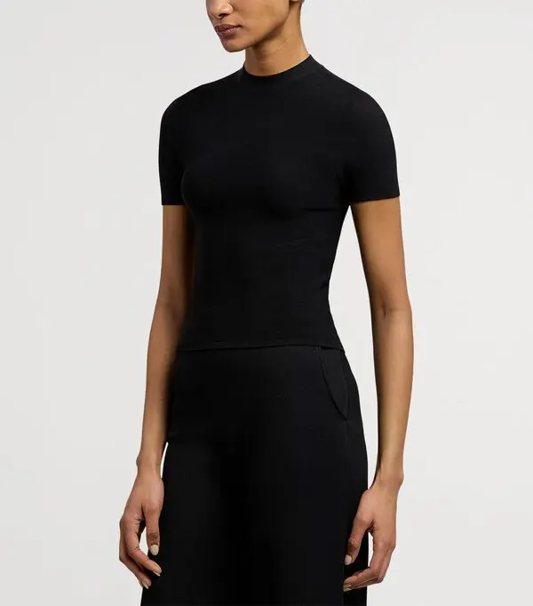 Ralph Lauren Ribbed Mock Neck Top