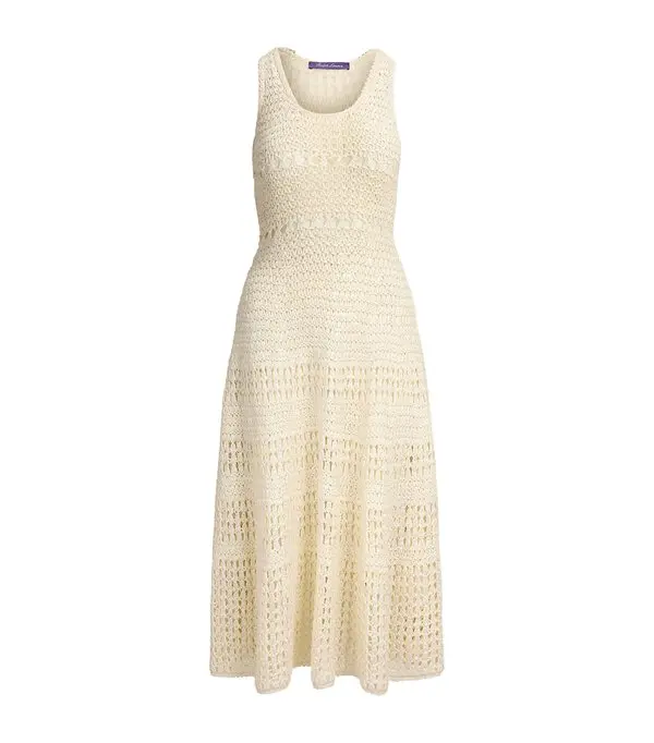 Ralph Lauren Solana Crochet Midi Dress - Neutral