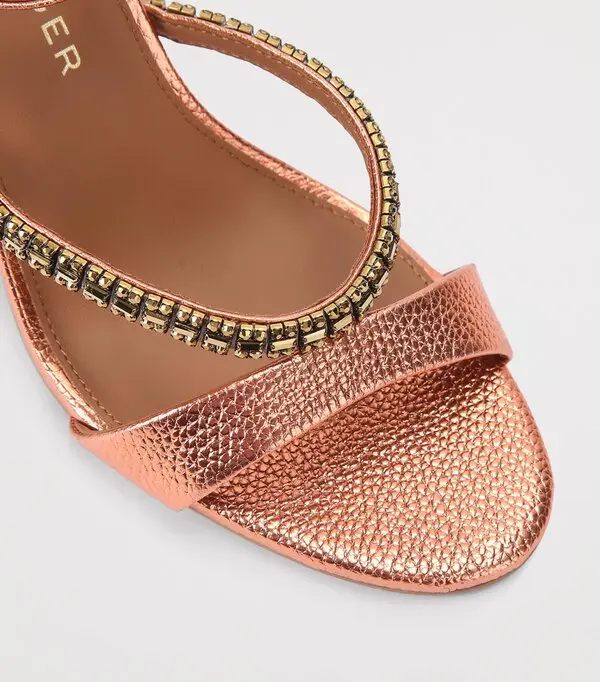 Kurt Geiger Metallic Leather Embellished Stiletto Sandals