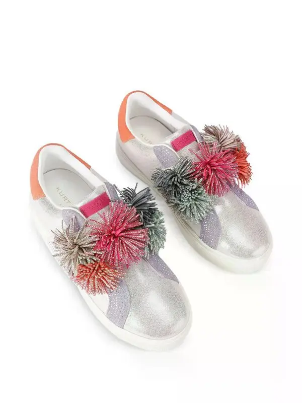 Kurt Geiger Laney Pom Pom Leather Sneakers