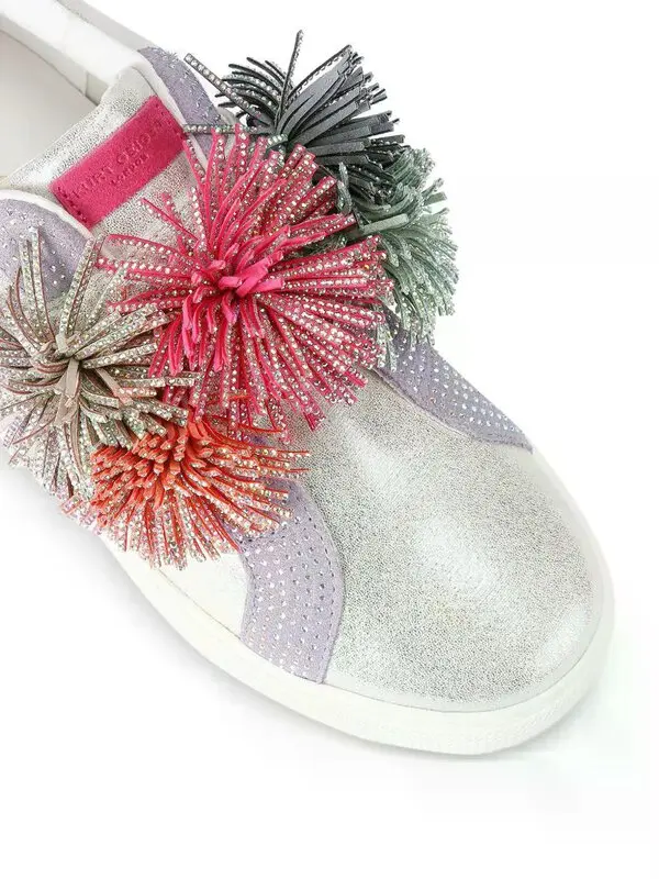Kurt Geiger Laney Pom Pom Leather Sneakers