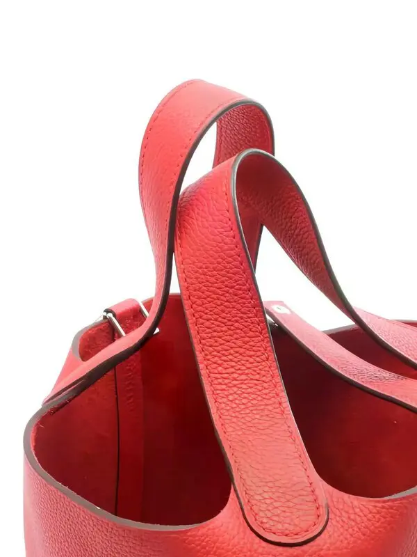 Hermès 2020 Picotin Lock Leather Handbag - Red
