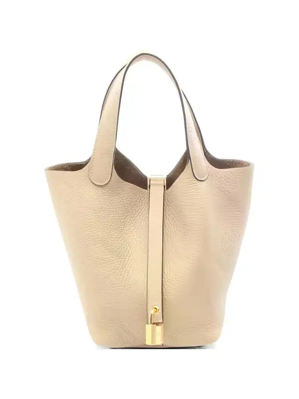 Hermès Leather Lock Handbag - Neutrals