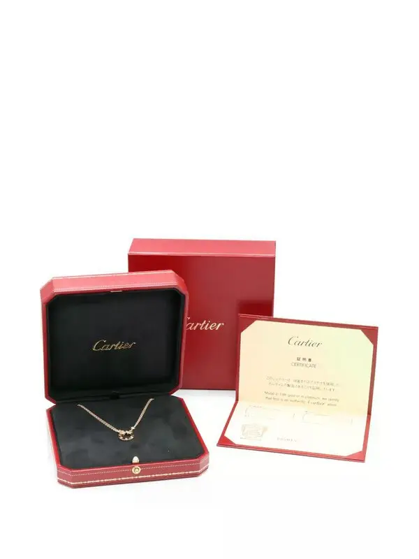 Cartier 18k Rose Gold Diamond And Sapphire Love Circle Necklace