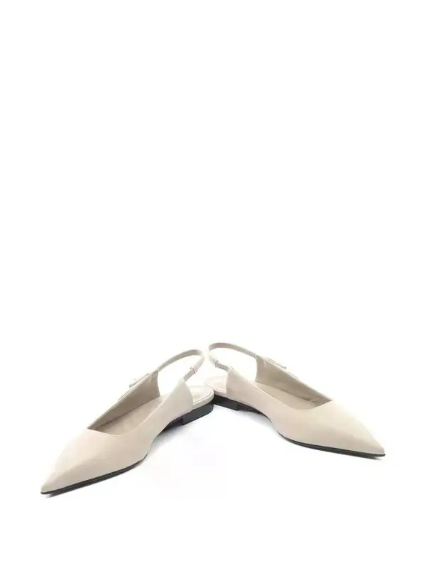 Hermès Beige Leather Pointed Toe Slingback Flats