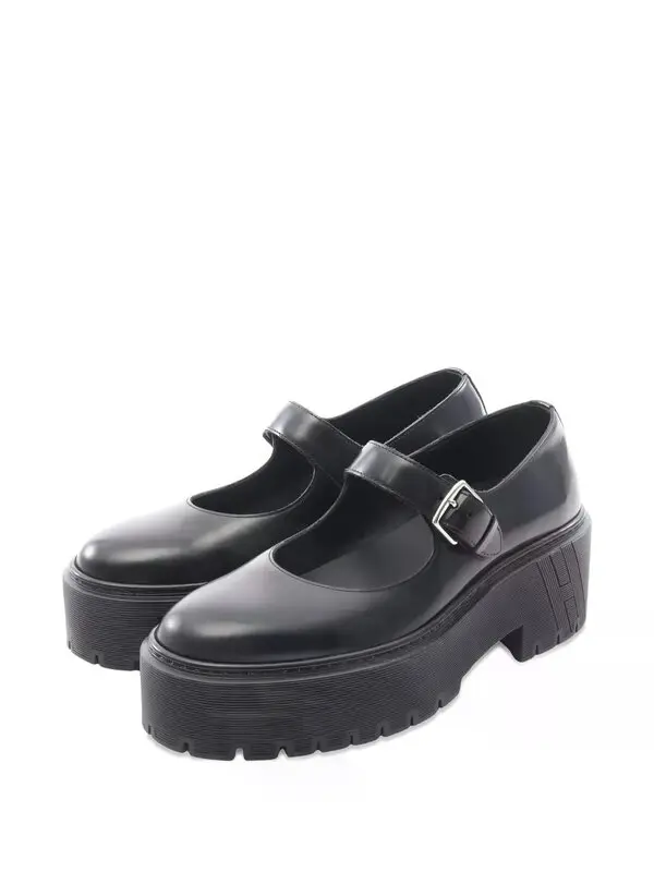 Hermès Leather Loafers With Platform Heel - Black