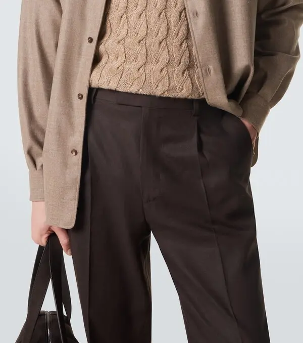 Zegna Cotton Straight Leg Trousers