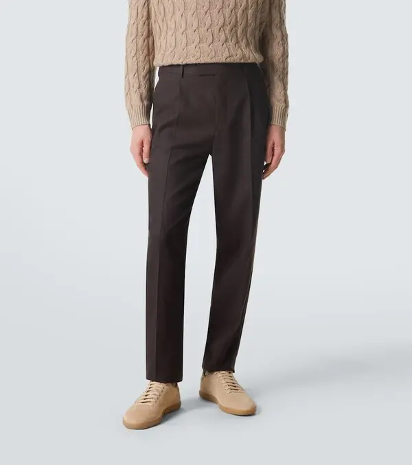 Zegna Cotton Straight Leg Trousers