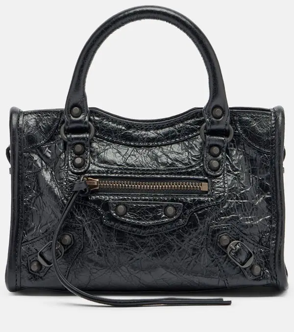 Balenciaga Le City Mini Leather Top-handle Bag - Black