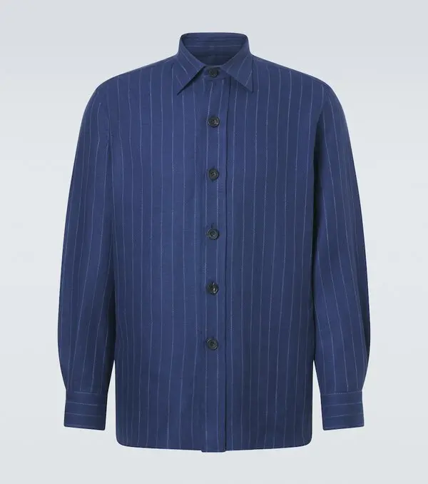 Rubinacci Striped Linen And Wool Shirt