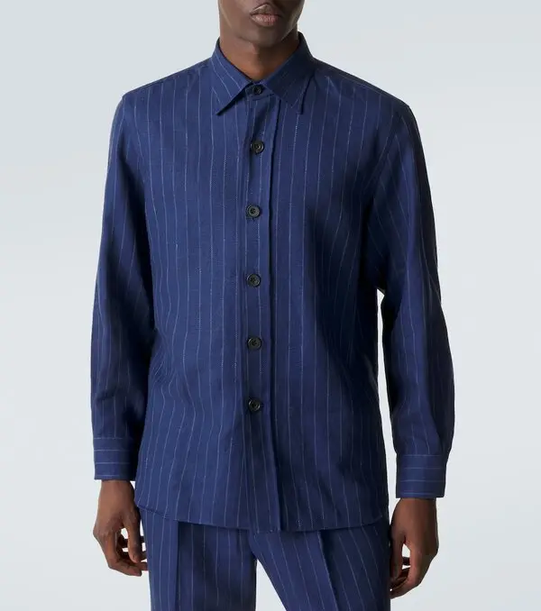Rubinacci Striped Linen And Wool Shirt