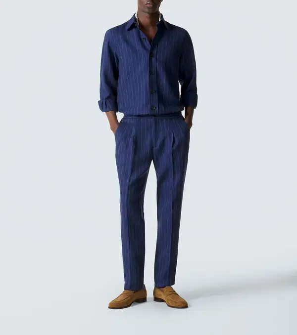Rubinacci Striped Linen And Wool Shirt