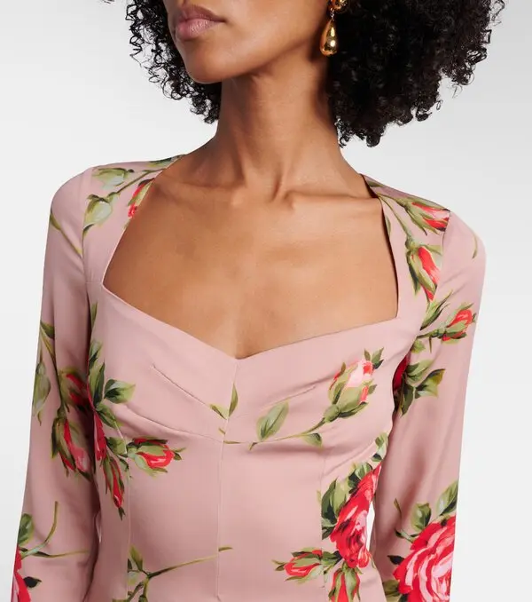 Dolce & Gabbana Floral Silk-blend Cocktail Dress