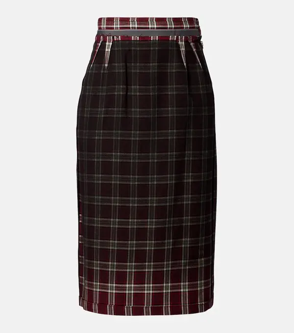 MAISON MARGIELA Checked Pencil Skirt - Multicoloured