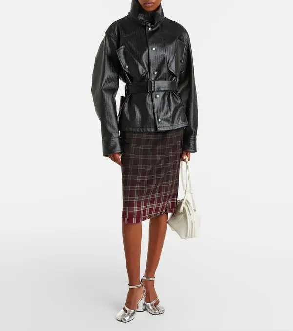 MAISON MARGIELA Checked Pencil Skirt
