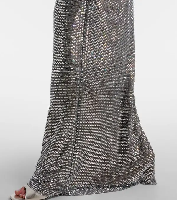 SELF-PORTRAIT Embellished Maxi Dress In Heather - Grey