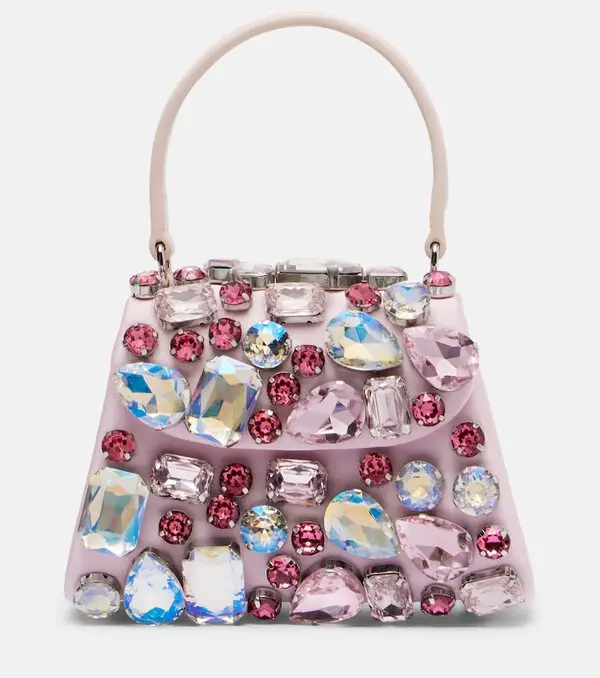 SELF-PORTRAIT Mini Embellished Top-handle Bag - Pink