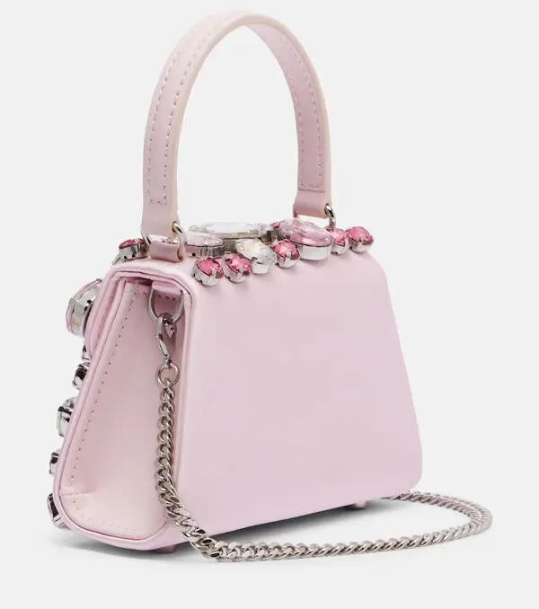 SELF-PORTRAIT Mini Embellished Top-handle Bag - Pink