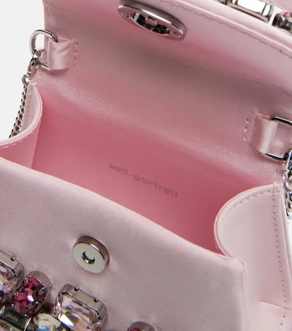 SELF-PORTRAIT Mini Embellished Top-handle Bag - Pink